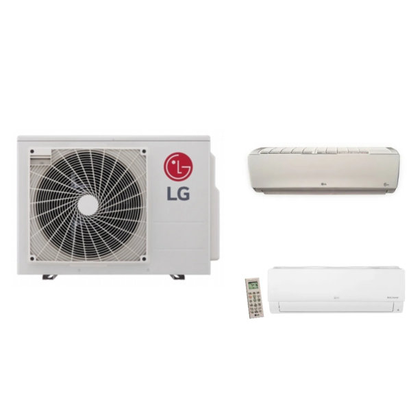 LG Pompe à chaleur murale sans conduit à deux zones à deux zones de la série F LG LGU 1880 BTU à ...